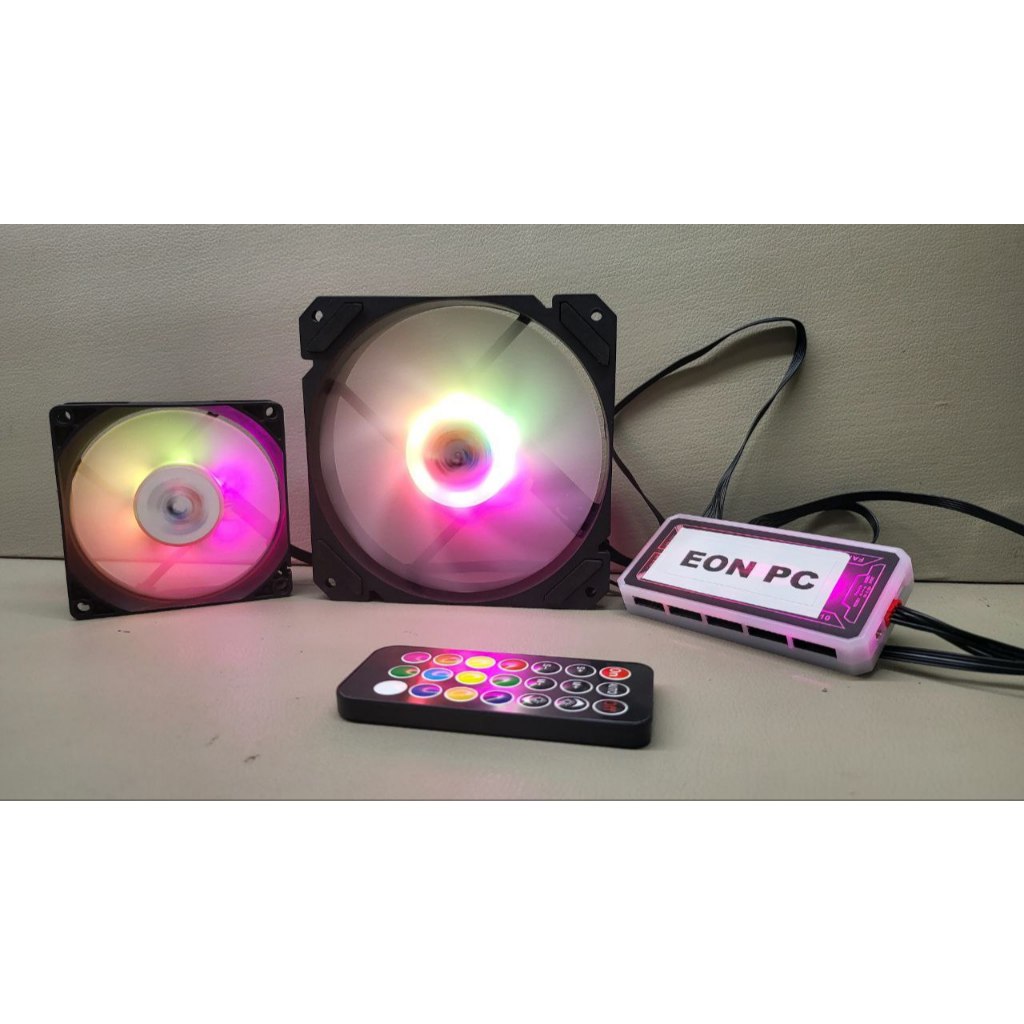 120mm/80mm led fans for pc desktop argb with remote and hub control ...