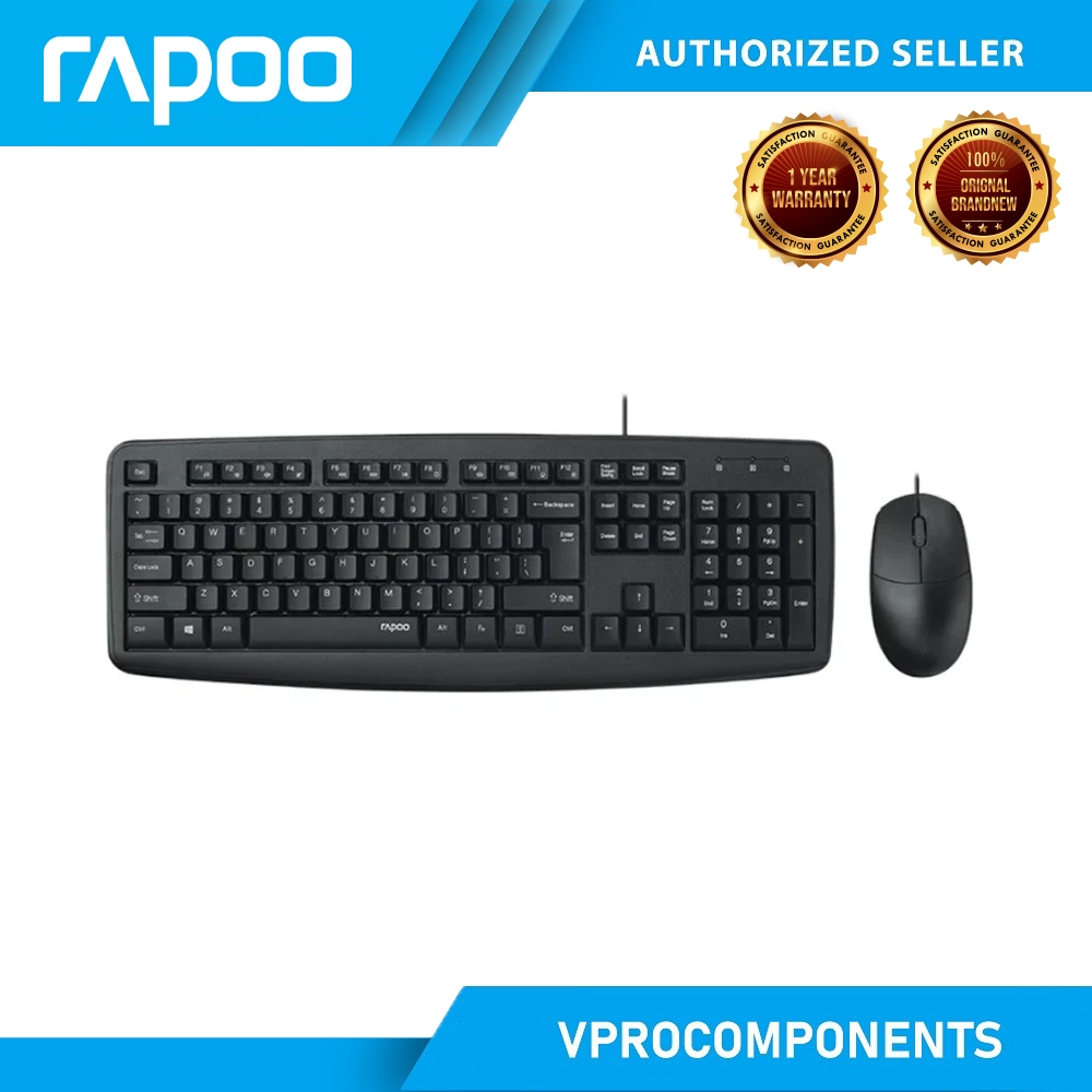 Rapoo Nx1600 Usb Keyboard And Mouse Combo Black Shopee Malaysia