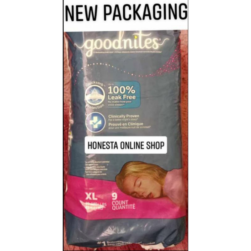 Goodnites Xl Diaper 9counts Fits size 95-140+LBS 43-64+kg imported from ...