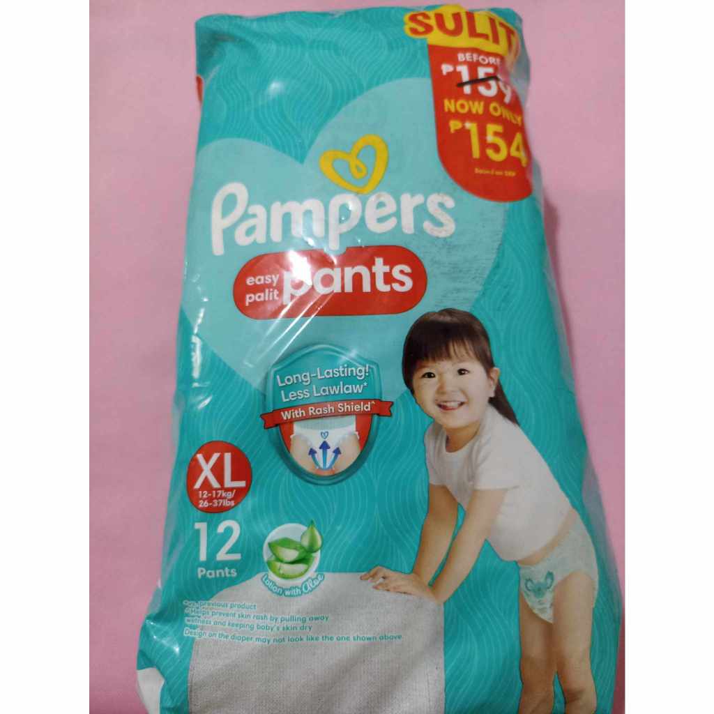 Pampers XL 12/24pcs Dry Pants Aloe with Rash Shield (Choose Variation ...