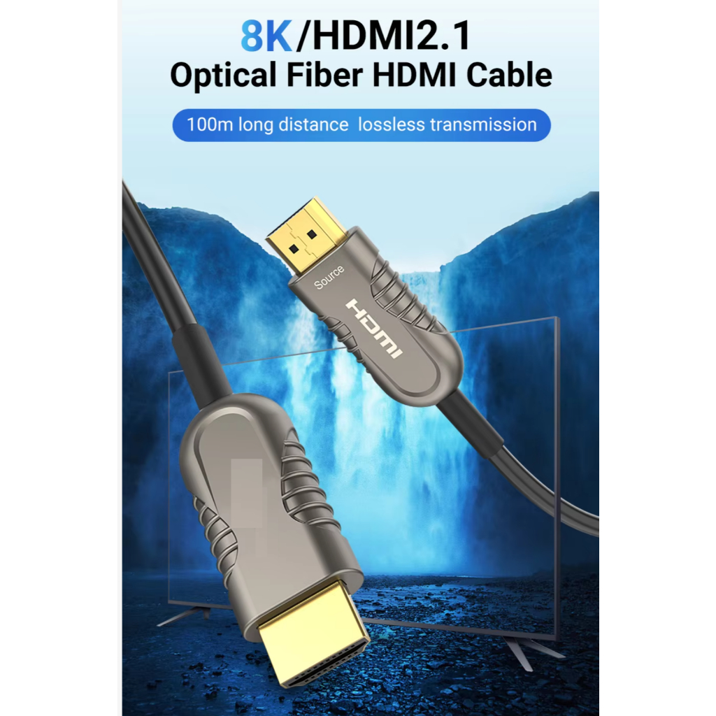 4K 8K UHD HDMI 2.0 2.1 FIBER OPTIC CABLE 10M 15M 20M 30M 40M 50M and ...