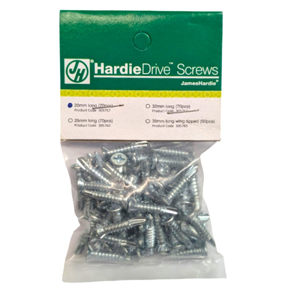 James Hardie Drive Screws Fiber Cement Board Screws 20mm long - 1 pouch ...