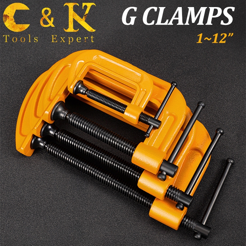 C&K G Clamp C Clip 1"/ 2"/ 3"/ 4"/ 5"/ 6" Wood Board Clamp Heavy Duty ...
