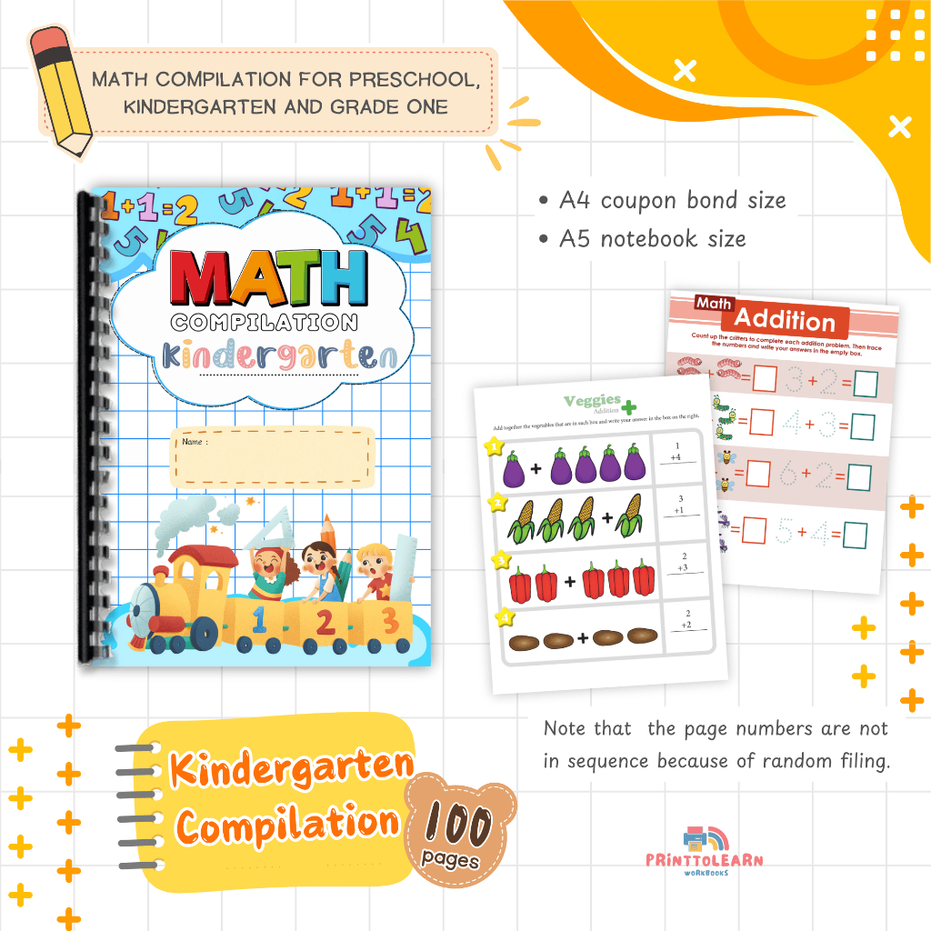 Math Activities Preschool, Kindergarten, Grade One Addition Subtraction ...