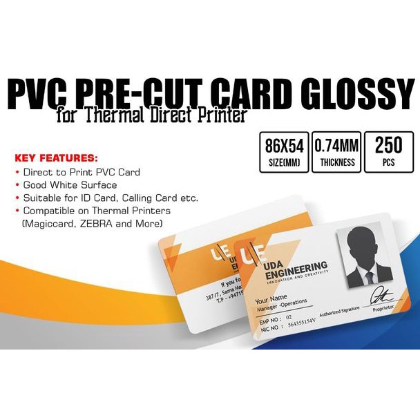 PVC ID Card Glossy for Thermal Direct to Card Printers (Magicard/Zebra ...
