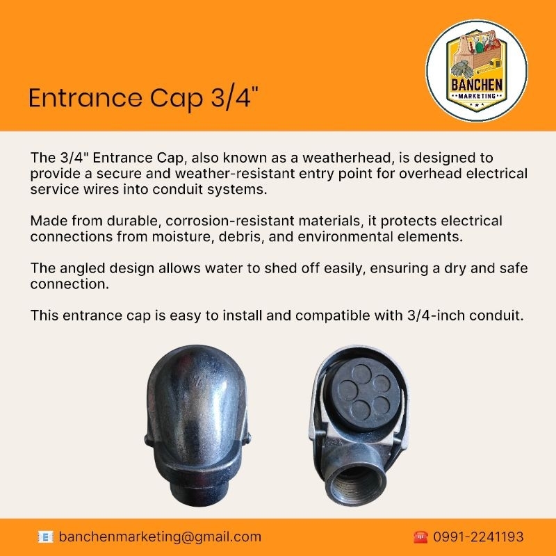 Heavy Duty Entrance Cap 3/4" (electrical use) | Shopee Malaysia