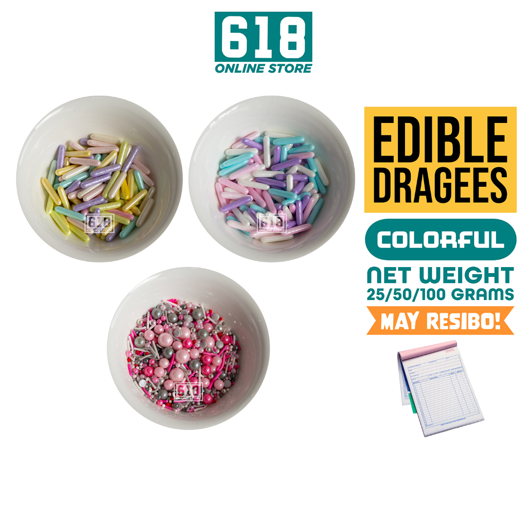 Edible Dragees Sprinkles Colorful Gradient Pearl Confetti 25g 50g 100g ...
