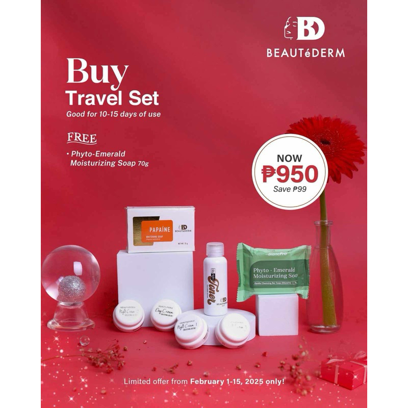 BEAUTeDERM Travel Set with Freebies Fades Dark Spot Freckles Acne Scars ...