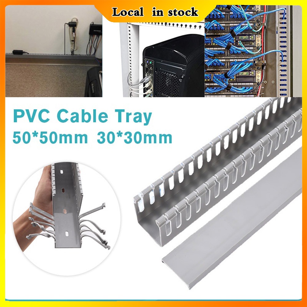 1m PVC Cable Tray Cable Management Open Slot Cable Management Raceway ...