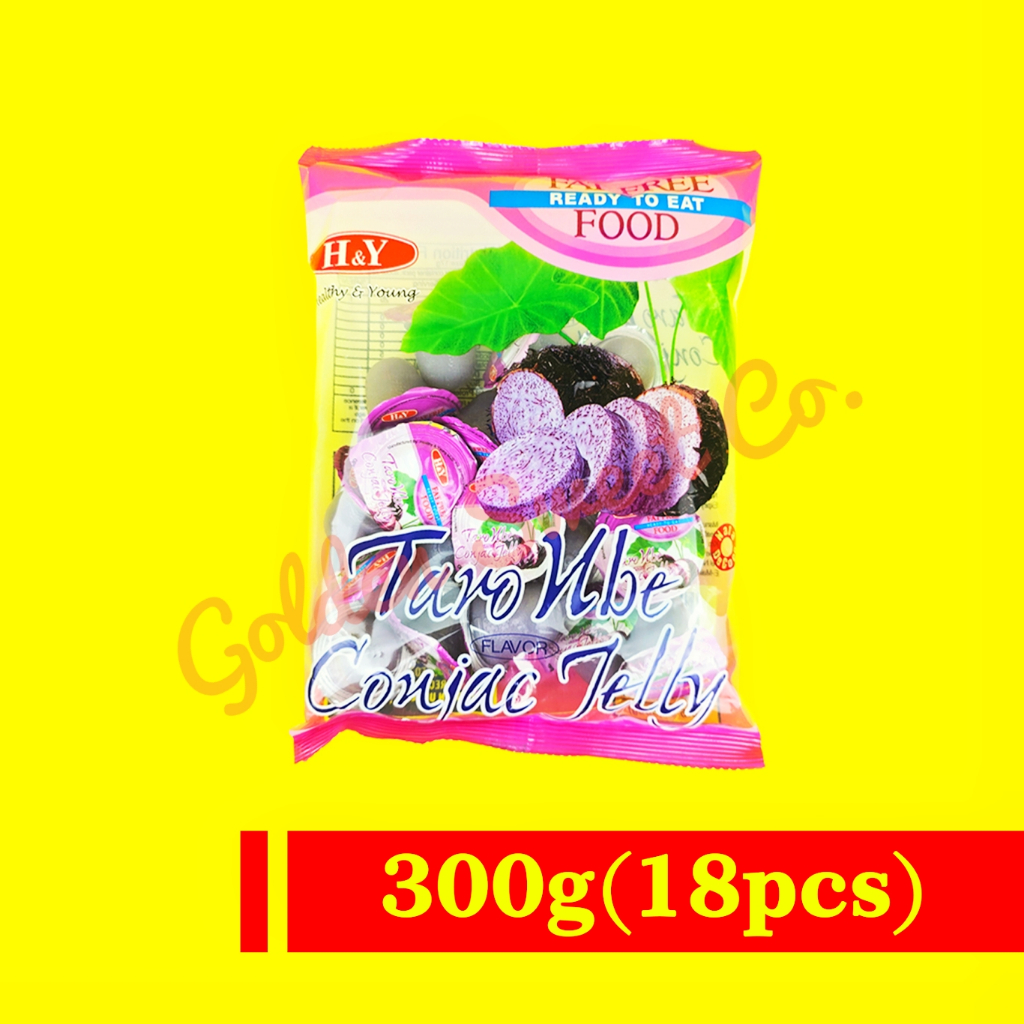 H&Y 300g (18pcs) TARO UBE CONJAC JELLY WITH NATA DE COCO LOCAL PREMIUM ...