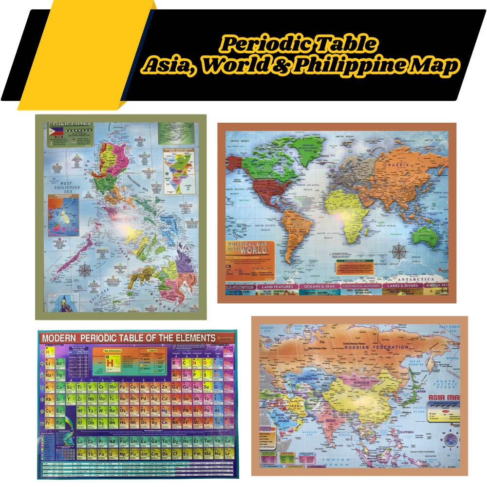1pc Map of Philippines/ Asia / World and Periodic Table [size big and ...