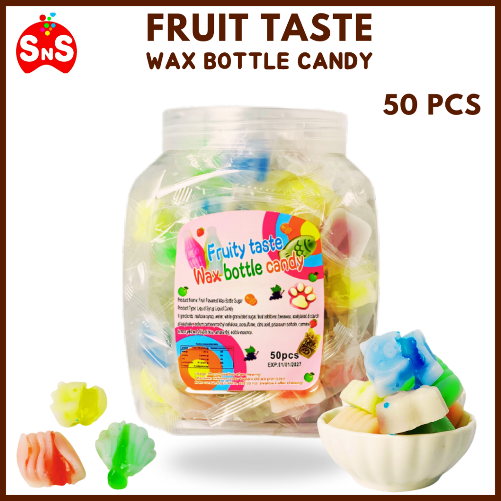 50 Pcs Fruity Taste Wax Bottle Candy Filled With Fruity Flavored Syrups ...