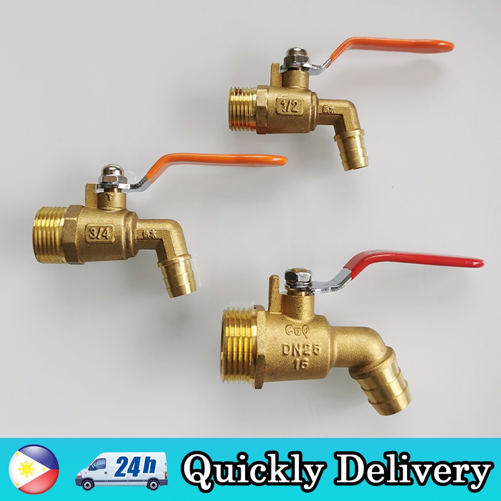 Pure Copper Faucet 1/2 3/4 1 Inch Drain Valve Thicken Tap Boil Water ...