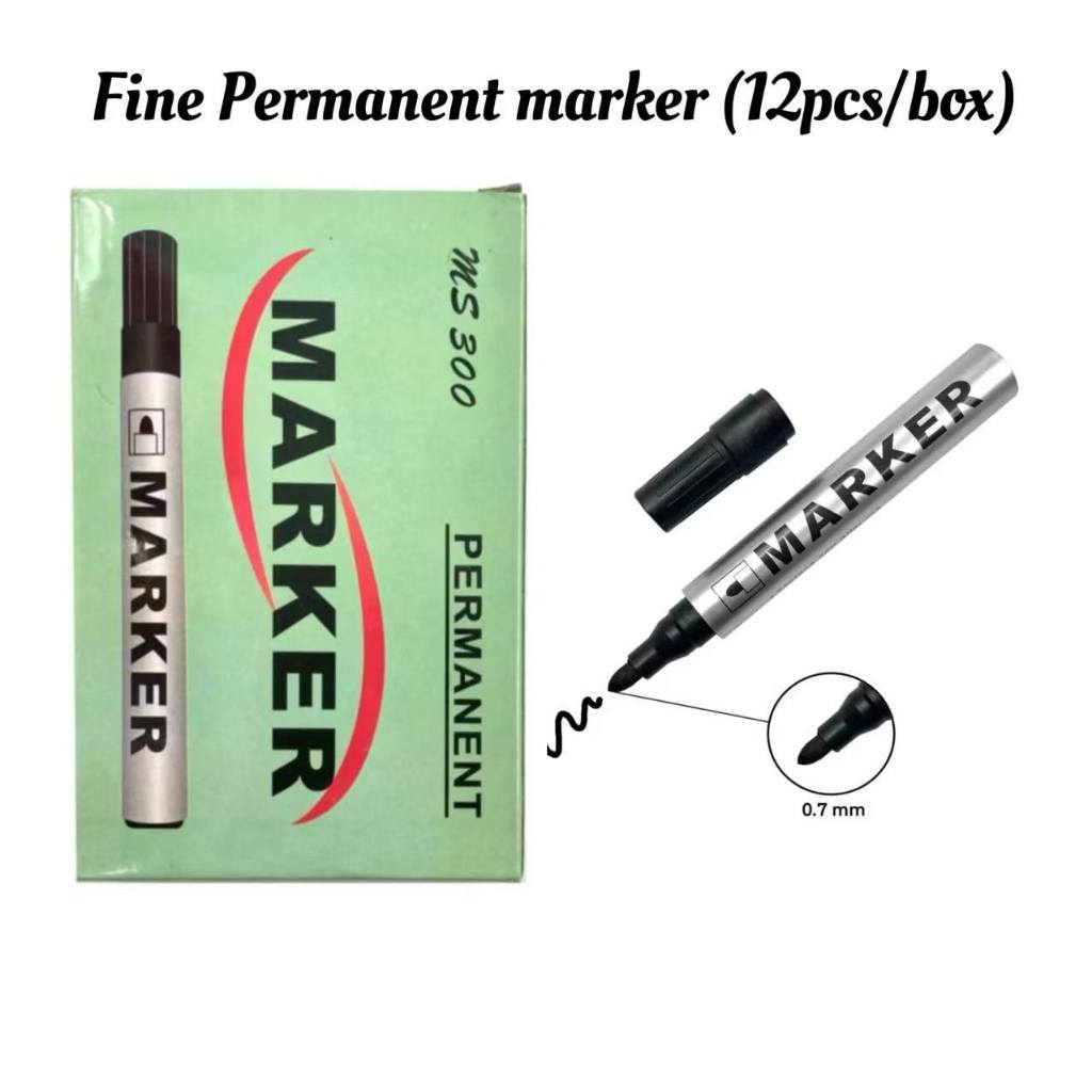 (12PCS/BOX)MS300 Fine Permanent marker | Shopee Malaysia