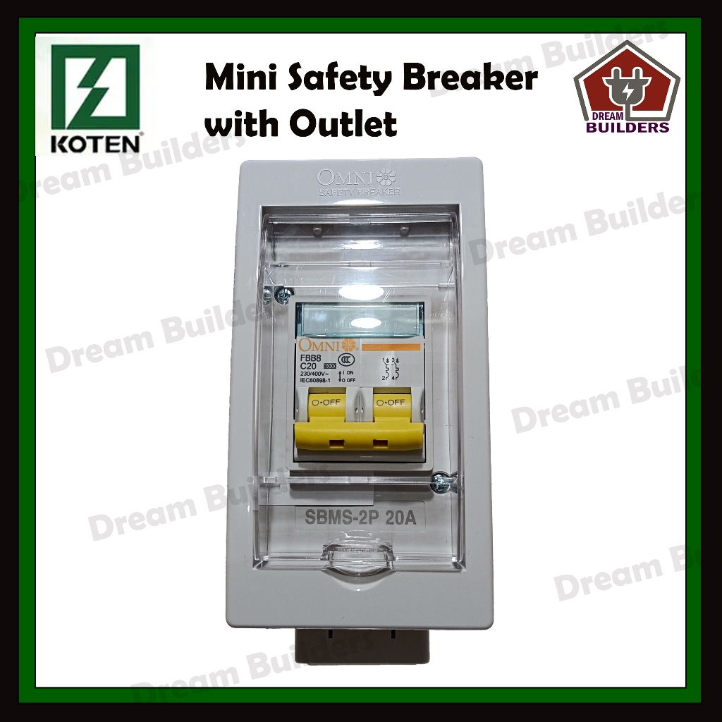 OMNI Mini Safety Breaker with Socket (10A, 16A, 20A, 32A) | Shopee Malaysia