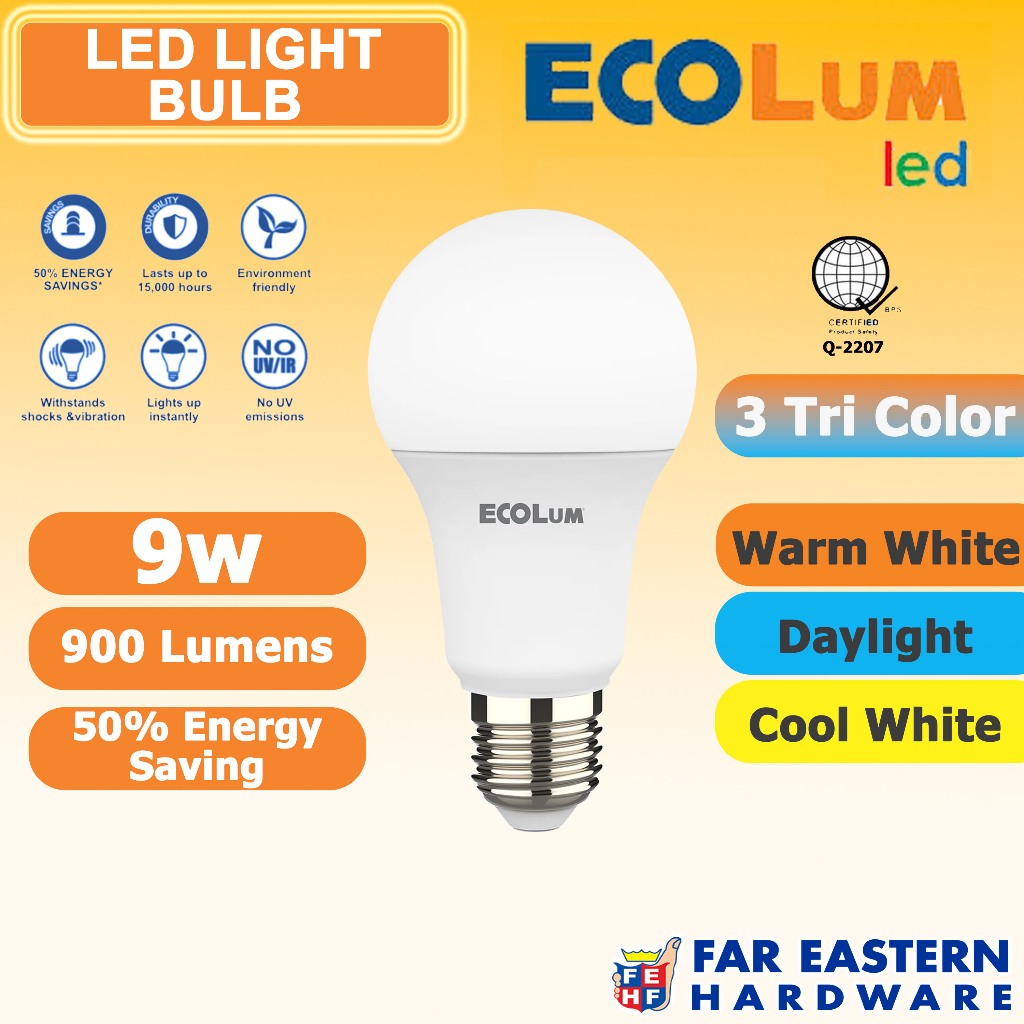 ECOLUM LED Light Bulb with Tri Color Daylight | Cool White | Warm White ...