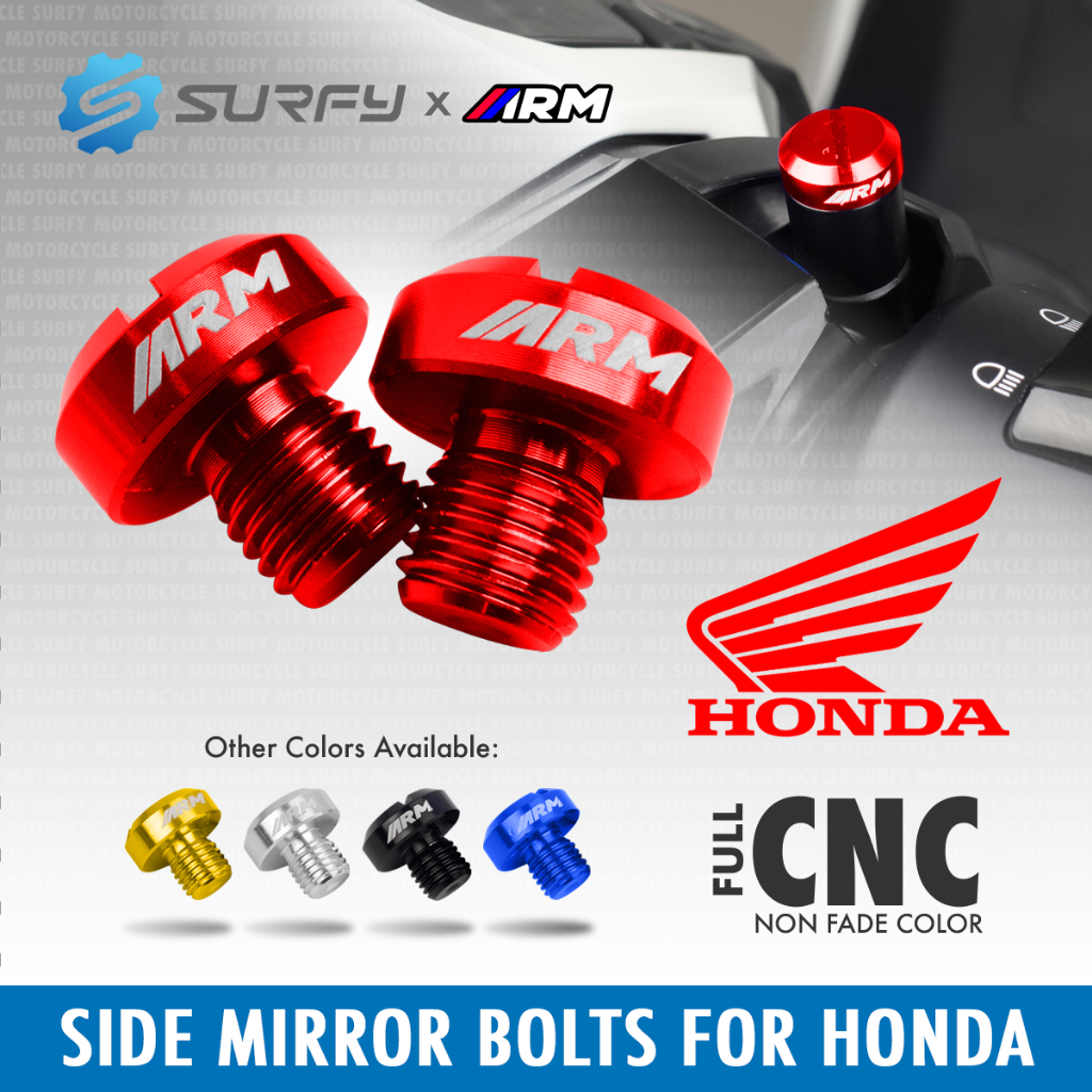 Arm Side Mirror Bolt For Honda Model CNC Aluminum Screw Cap M10*15 With ...