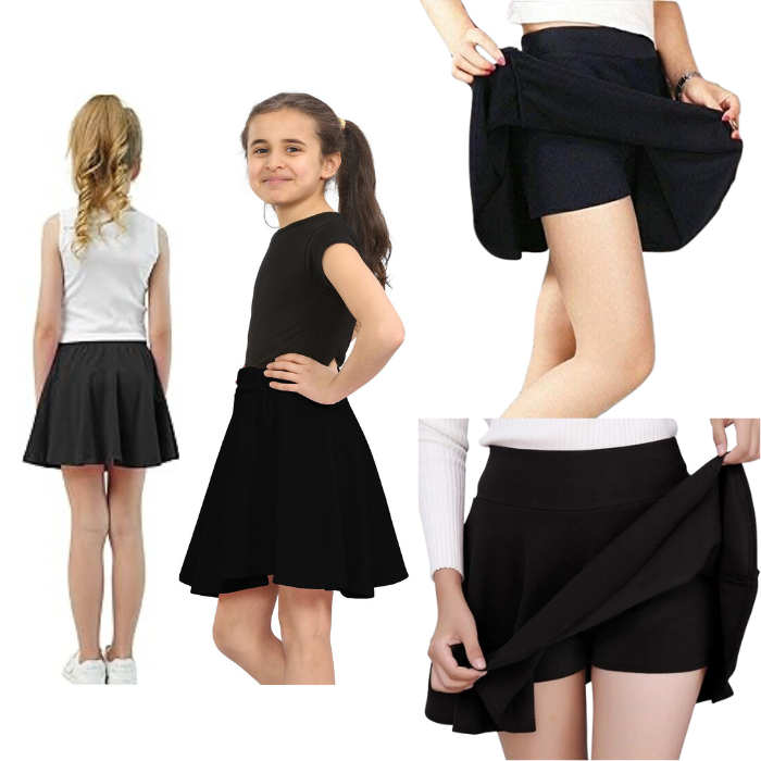 High Waist Skort for Kids School Uniform Tennis Skirt with Short Palda ...
