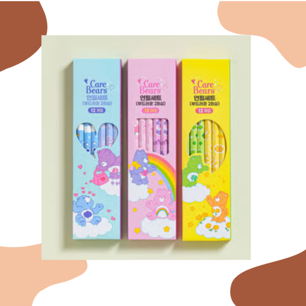 DAISO KOREA - Care Bear Pencil Set 2B 12 Pieces | Shopee Malaysia