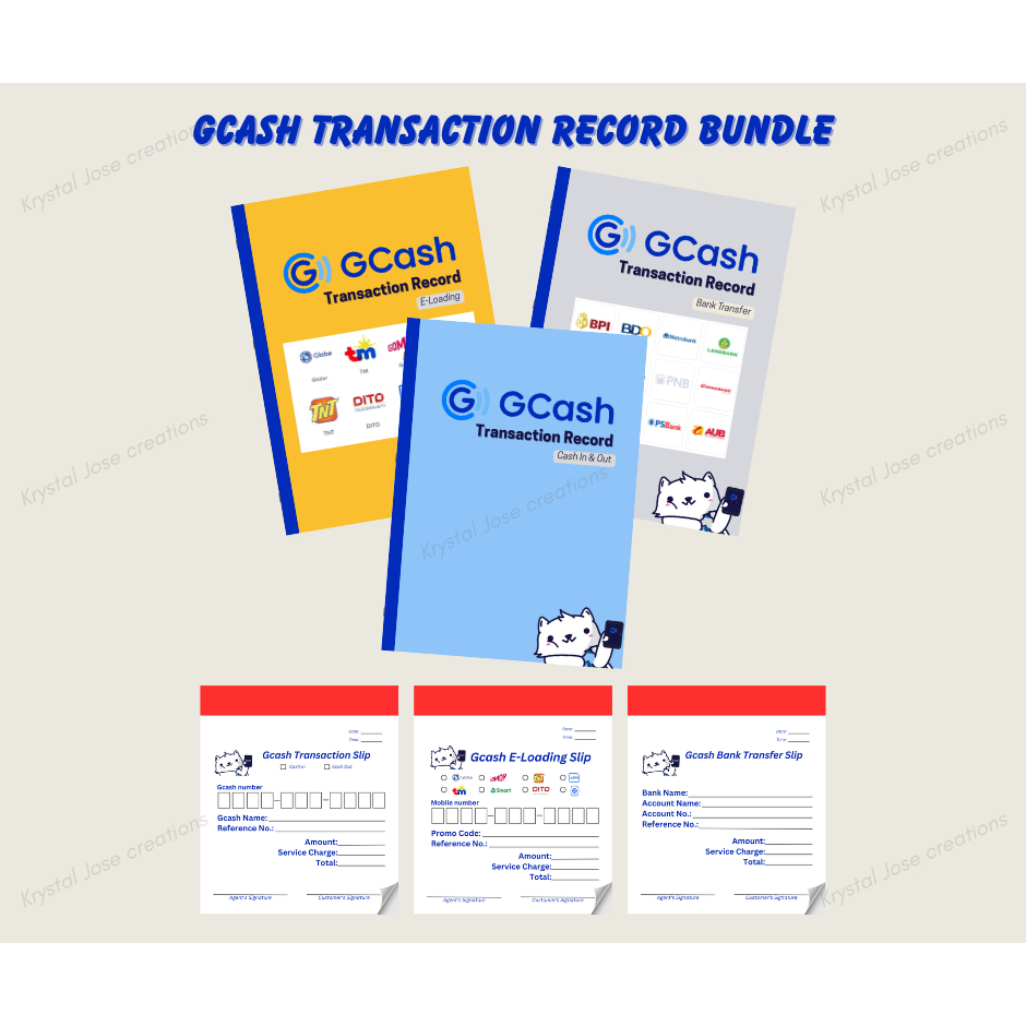 Gcash Transaction Record Bundle | Cash In&Out, E-Load and Bank Transfer ...