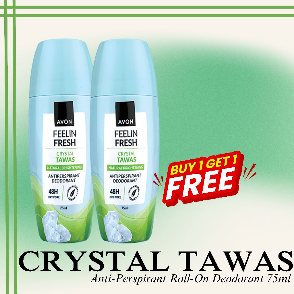 AVON Feelin' Fresh Crystal Tawas Roll-on Deodorant for Women 75ml ...