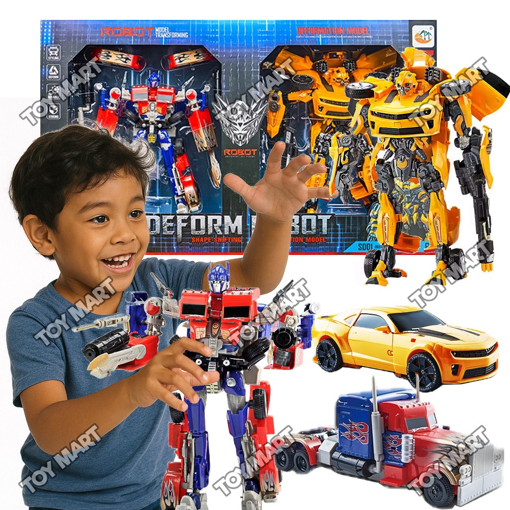 Big Transformers 2 in 1 Series Deformation Robot Action Figure Light ...