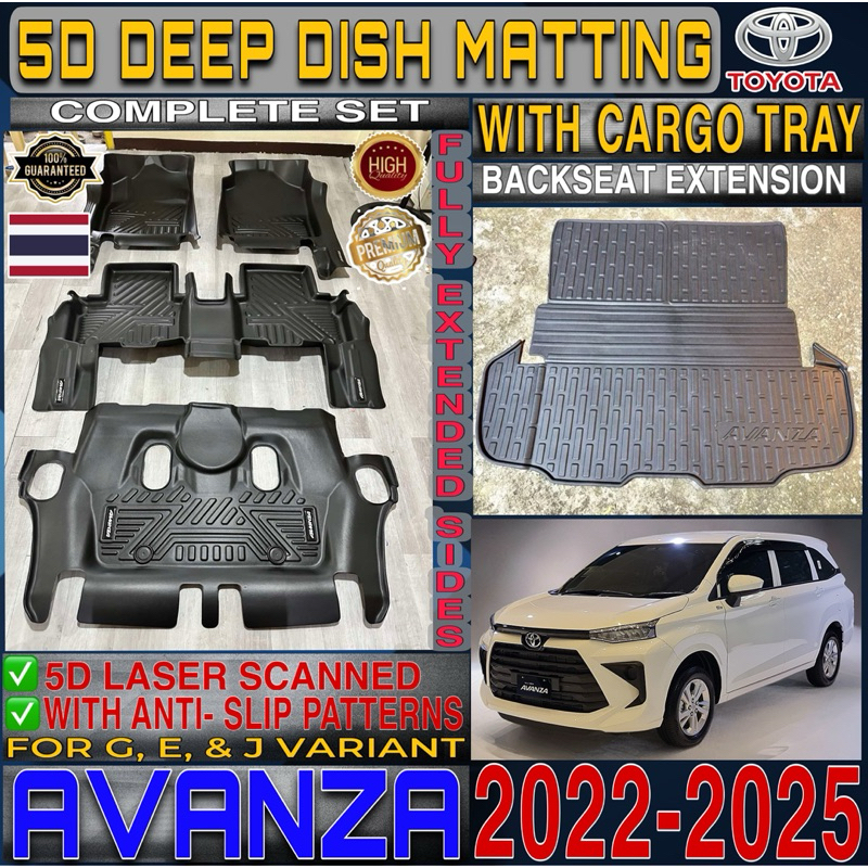 Toyota Avanza 2022-2025 5D Deep Dish Matting with Cargo Tray with ...