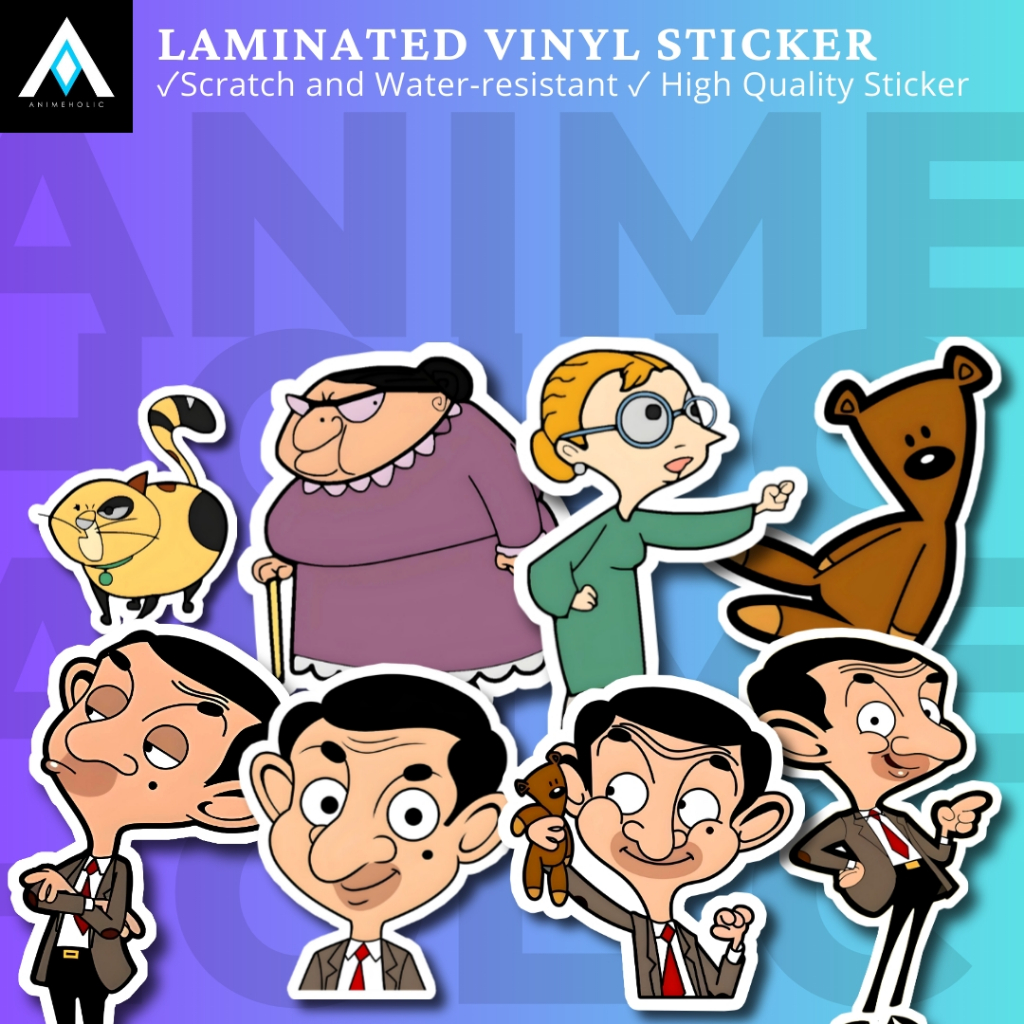 AESTHETIC MR. BEAN CARTOONS STICKERS FOR TUMBLER AND MORE, LAMINATED ...