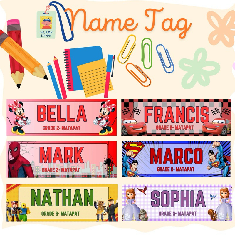 CUSTOMIZED LAMINATED NAME TAG WITH LACE | Shopee Malaysia