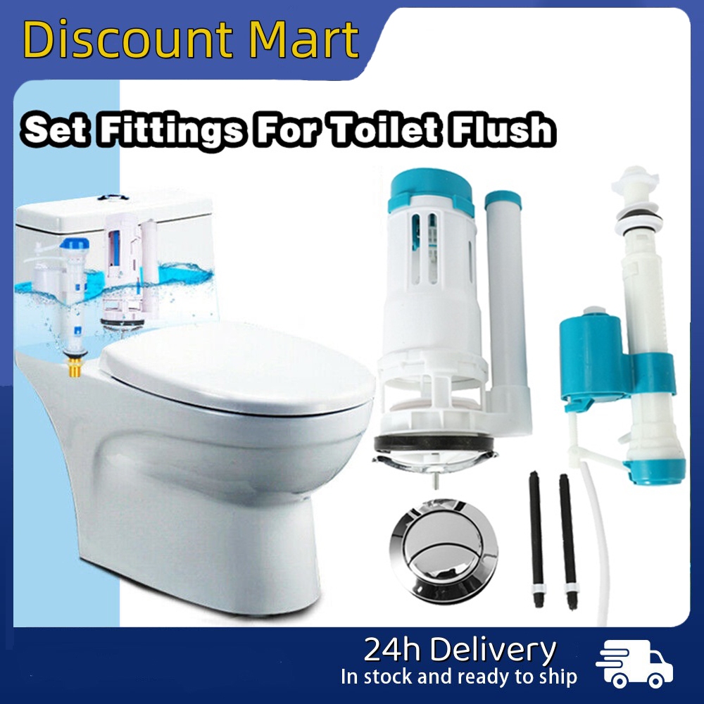 Toilet Flush Set Fittings Dual Button Flush Valve Toilet Inlet Valve ...