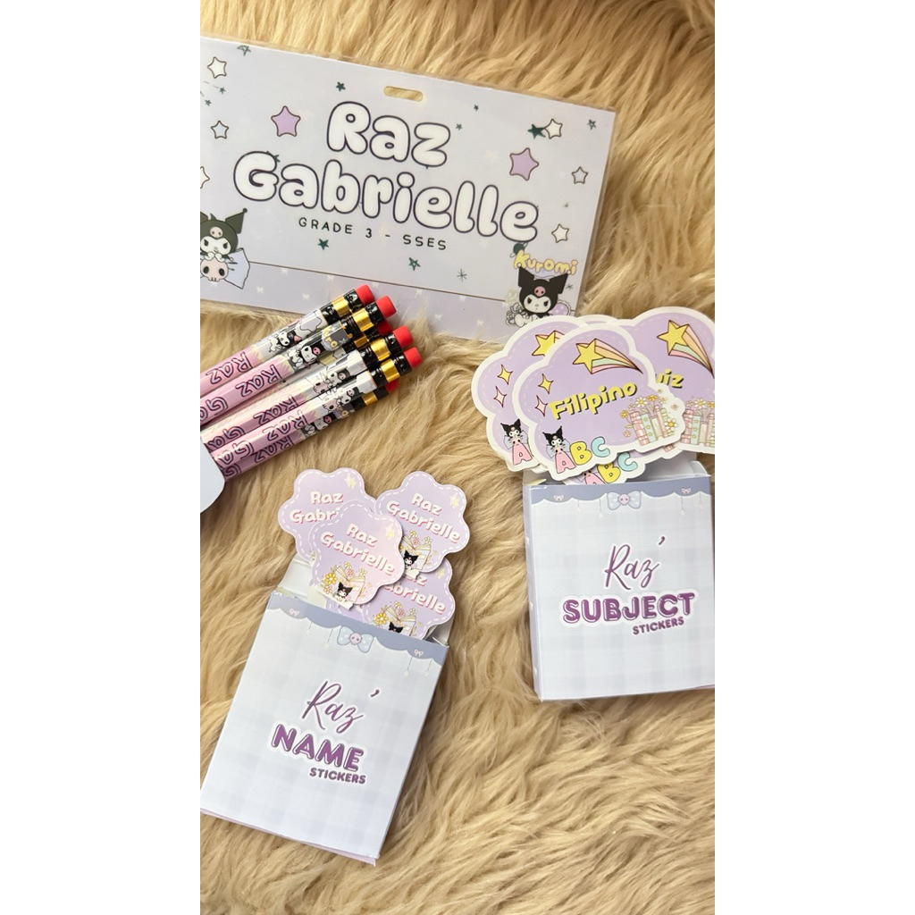 Back to School Bundle Custom Pencil Name Tag Subject and Name Stickers ...