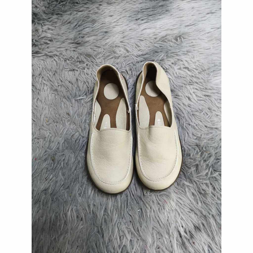 Matte White leather Boat Shoes | Shopee Malaysia