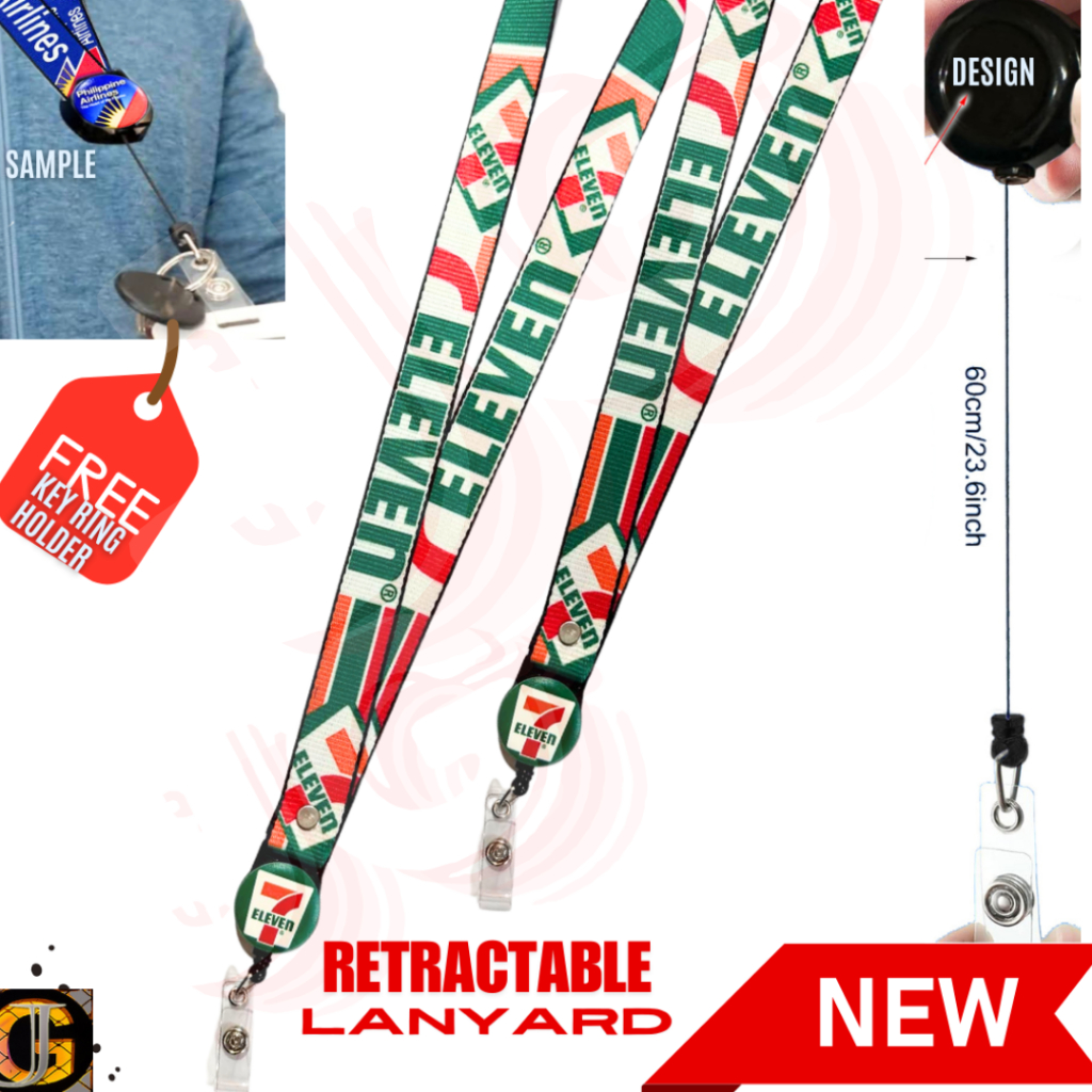 jg RETRACTABLE LANYARD 7 - ELEVEN Stretch Id lace Badge Reels Pull out ...