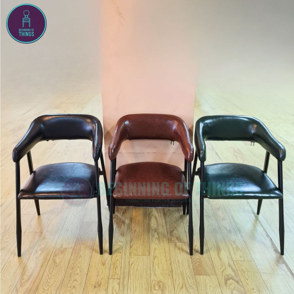 Coffee Shop Cafe Dining Chair with Armrest Armchair Bar Chair | Shopee ...