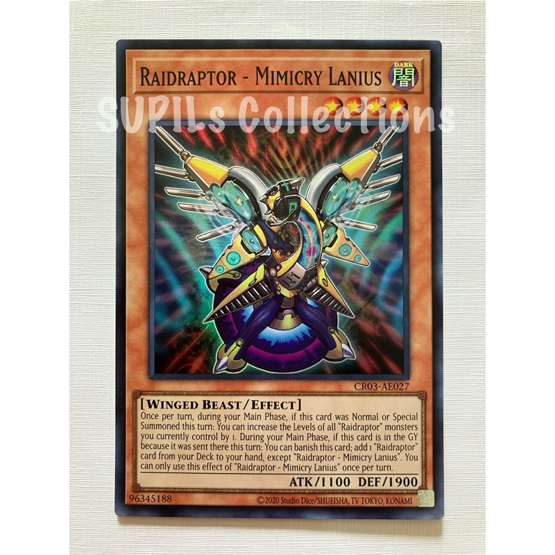 YuGiOh! OCG AE Raidraptor - Mimicry Lanius CR03-AE027 (SR) | Shopee Malaysia