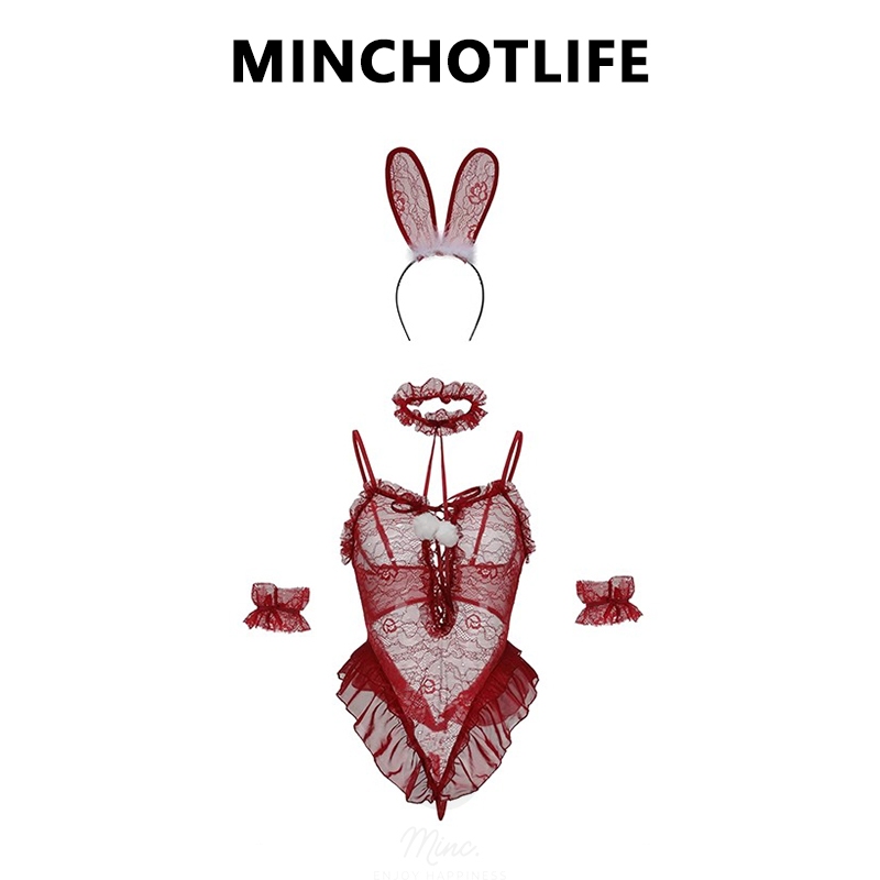 Minc Sexy lace bunny girl suit performance uniform suit female lace ...