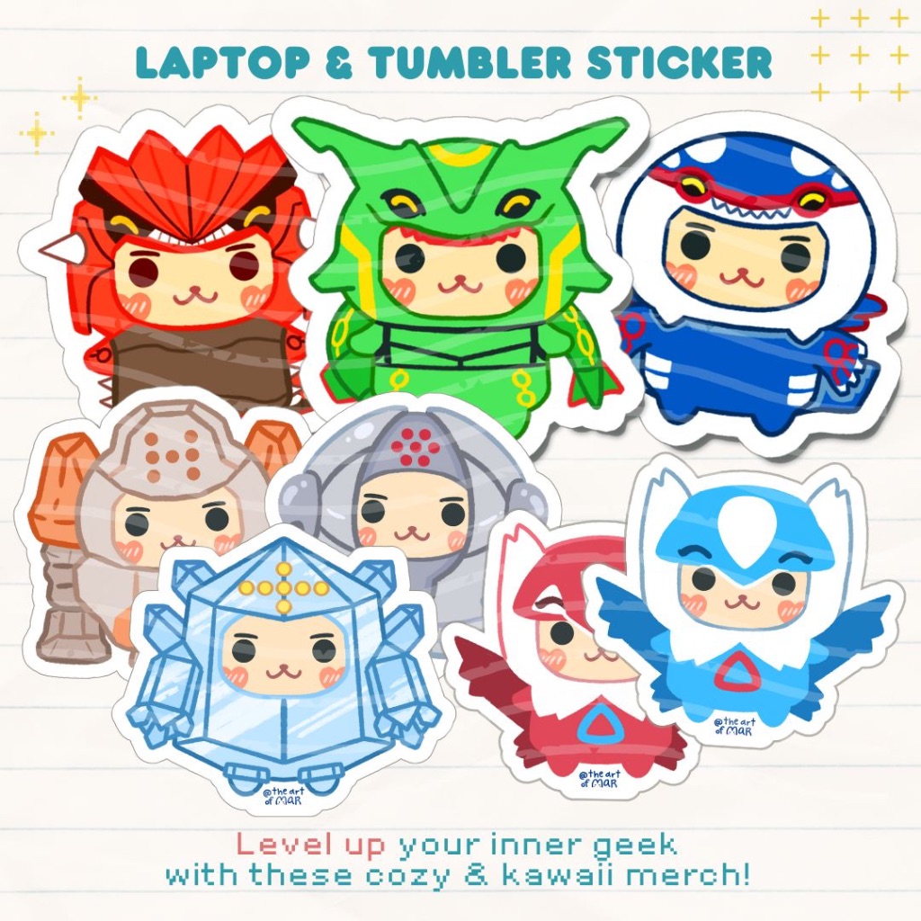 Gen 3 Legendary Poke Sticker Pack - Rayquaza Latios Latias Regi | Art ...