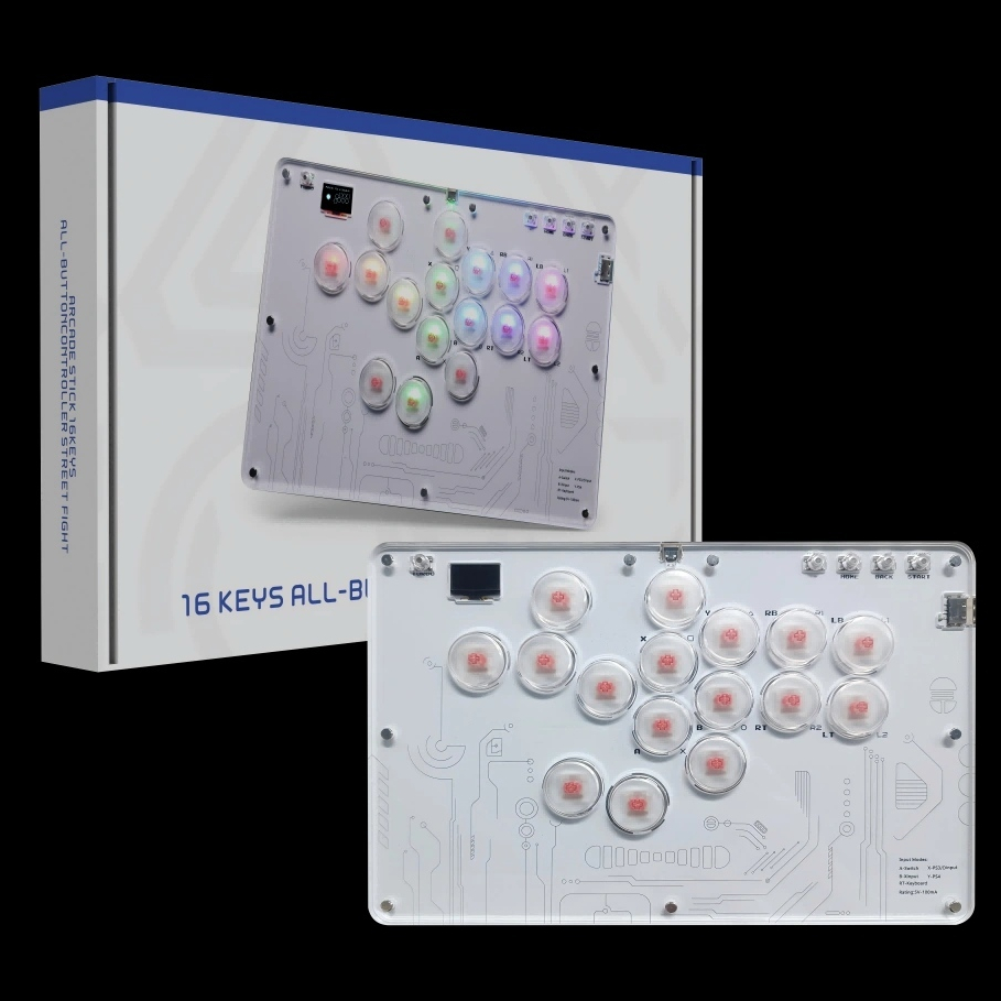 Hitbox 16 Keys PC PS3 PS4 PS5 Switch Android Steam Fight Stick Arcade ...