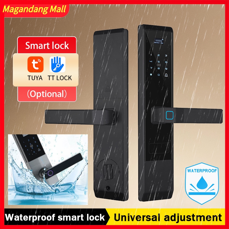 Waterproof Smart Door Lock Electronic Biometric Door Knob Tuya/TTlock Main Door Lock Outdoor ...
