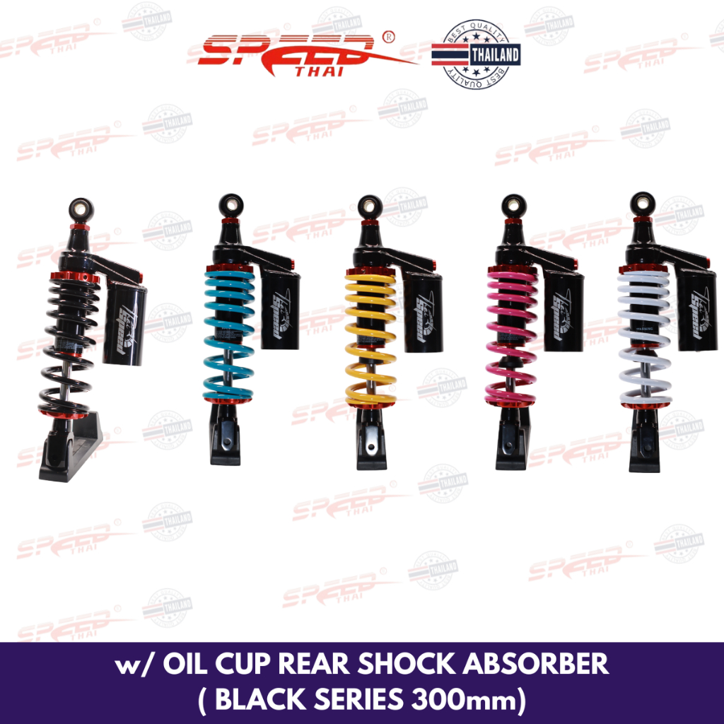YAMAHA MIO/M3/BEAT/SKYDRIVE/CLICK w/ TANK (300mm) BLACK SERIES REAR SHOCK ABSORBER /SINGLE SHOCK ...