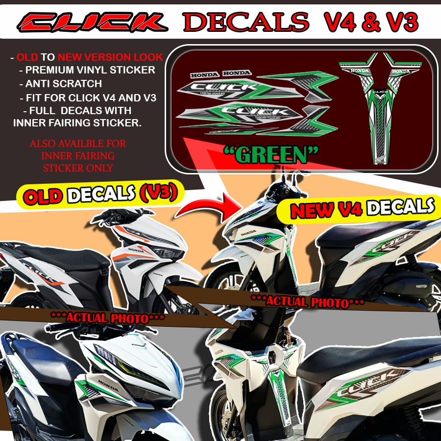 FULL DECALS STICKER FOR HONDA CLICK V4 AND V3 / STICKER DECALS FOR ...