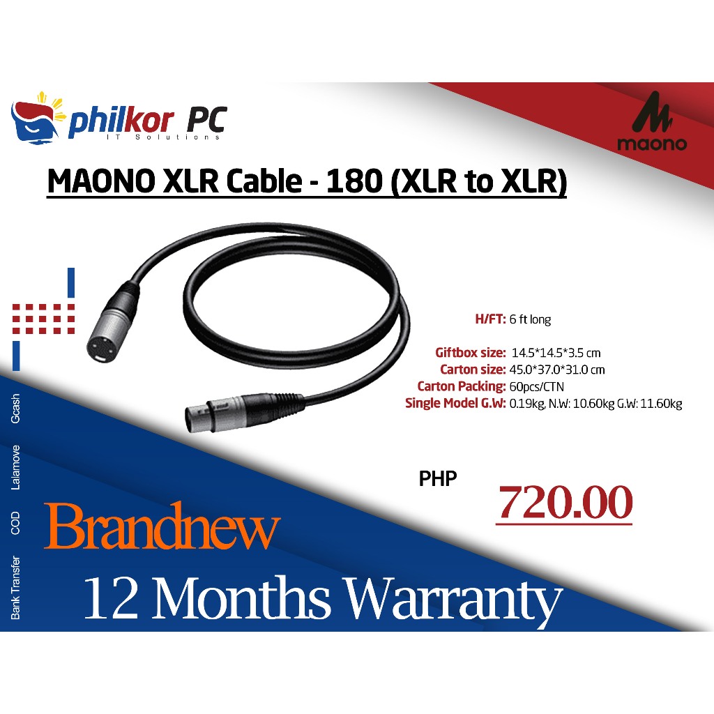 Maono XLR Cable-180 (XLR ro XLR Cable) | Shopee Malaysia
