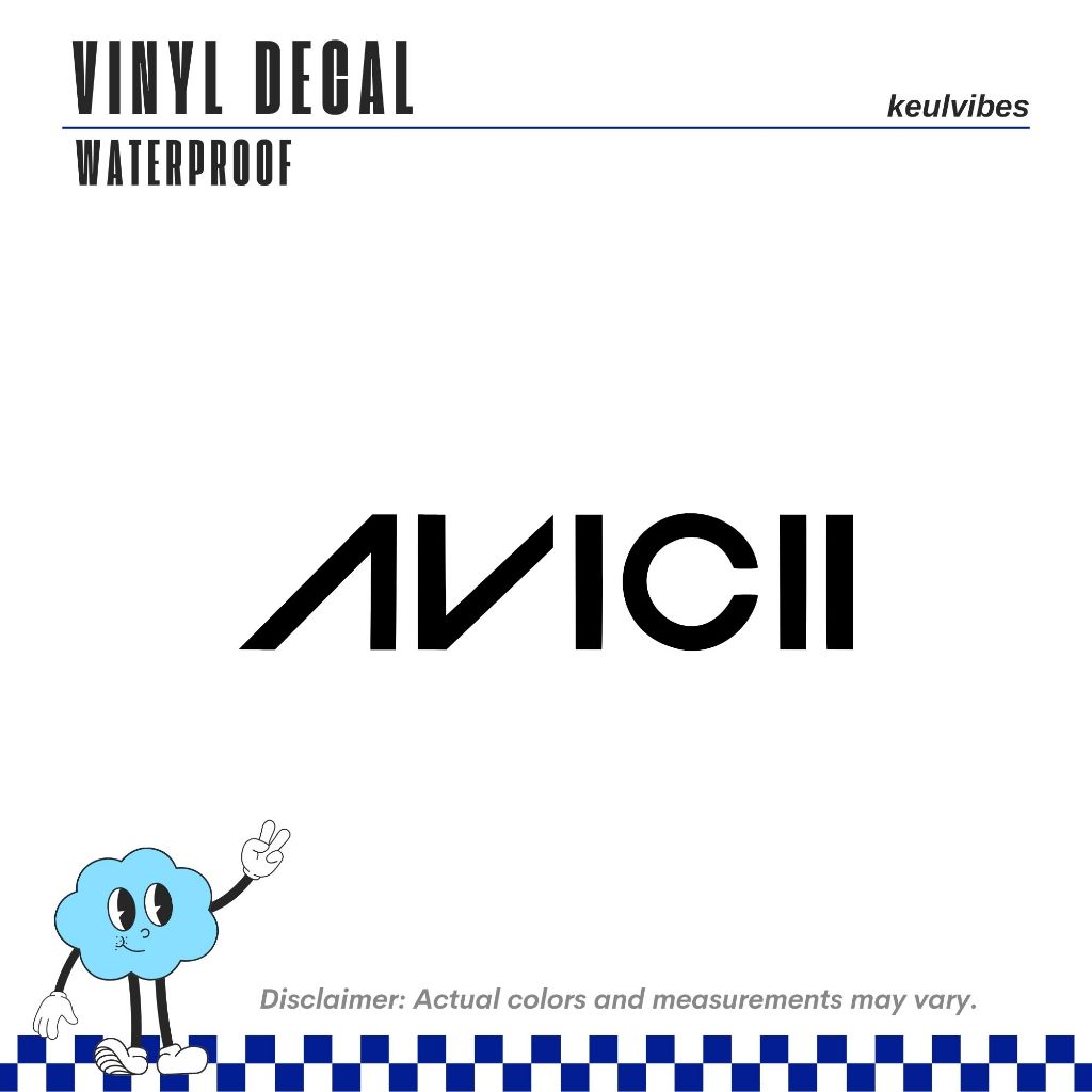 AVICII word logo DJ Vinyl Decals brand laptop motor bike car tumbler ...