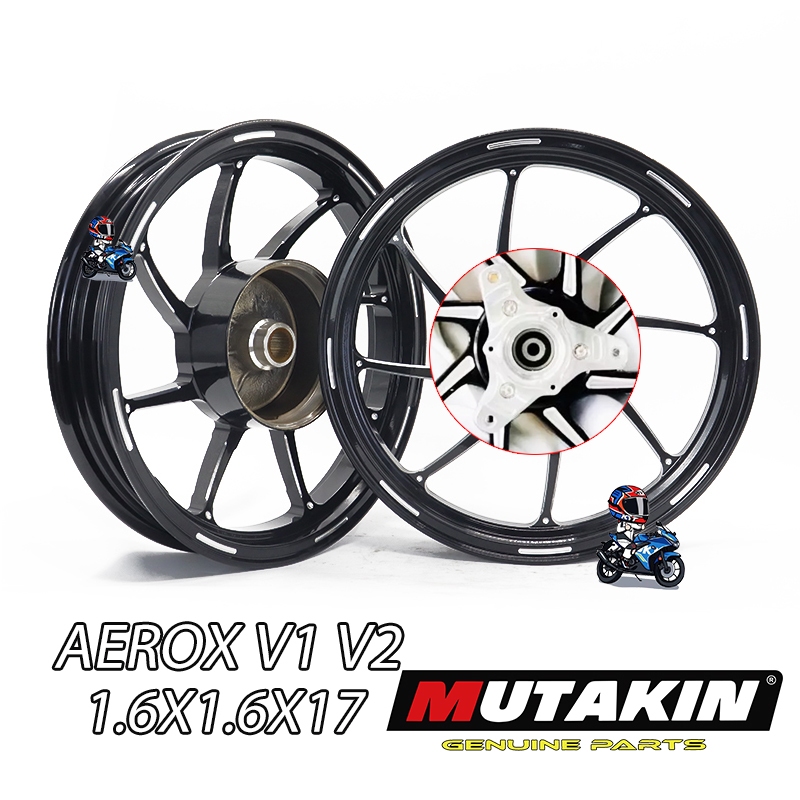 MUTAKIN Front Disc 3 Holes Rear Drum CNC RB8 Mags For Yamaha AEROX V1 ...