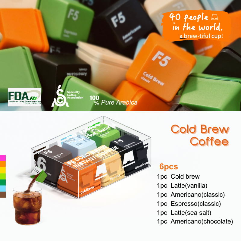 "40 People in the World"instant coffee, F5 cold brew coffee 6pcs per pack | Shopee Malaysia