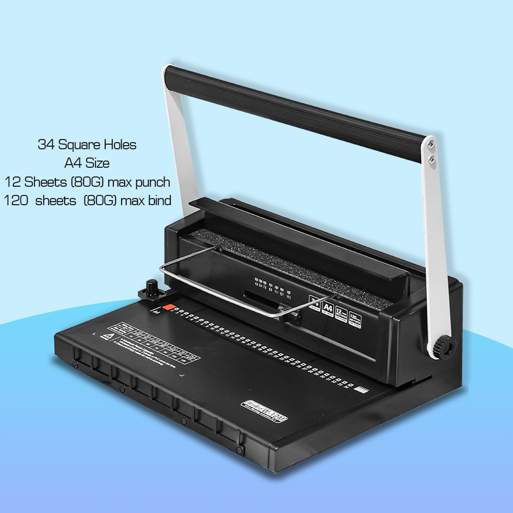 Wire Binding Machine Q-W12M A4 Size Heavy Duty Binder 3:1 Pitch Double ...