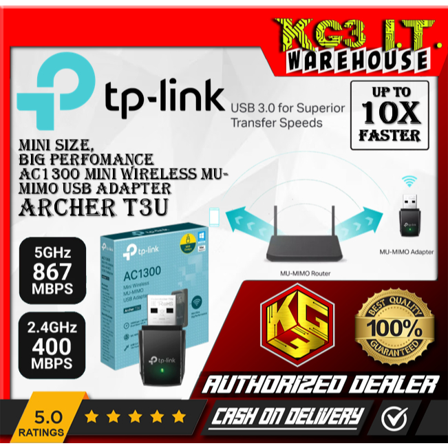 TP-Link Archer T3U AC1300 Mini Wireless MU-MIMO Dual-Band USB Adapter ...