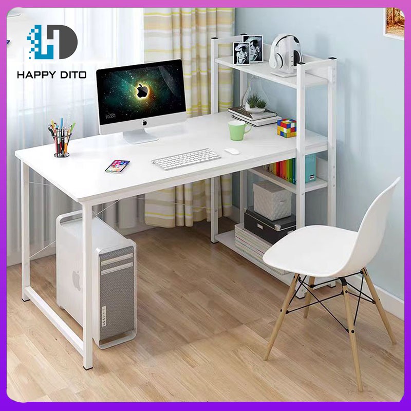 Study Table With 4 Tier BookShelf Office Computer Desk Home Writing ...