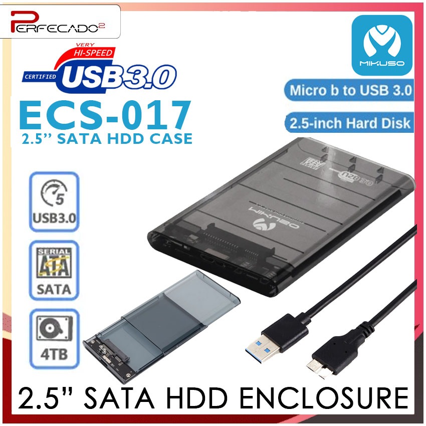 MIKUSO ECS-017 2.5'' SATA HDD Enclosure Case USB 3.0 To SATA HDD Hard ...