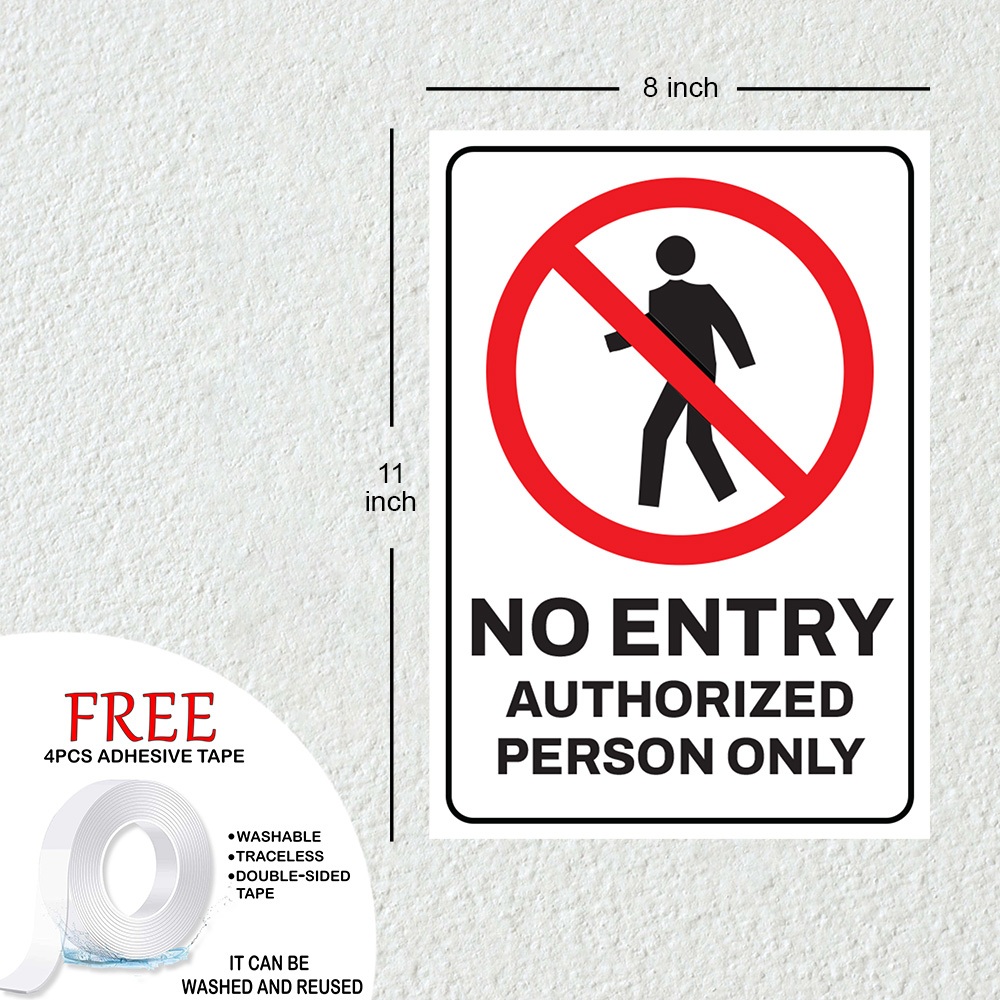 NO ENTRY | WARNING SIGNAGES PERSONALIZED | 8X11 INCHES | 5MM ...